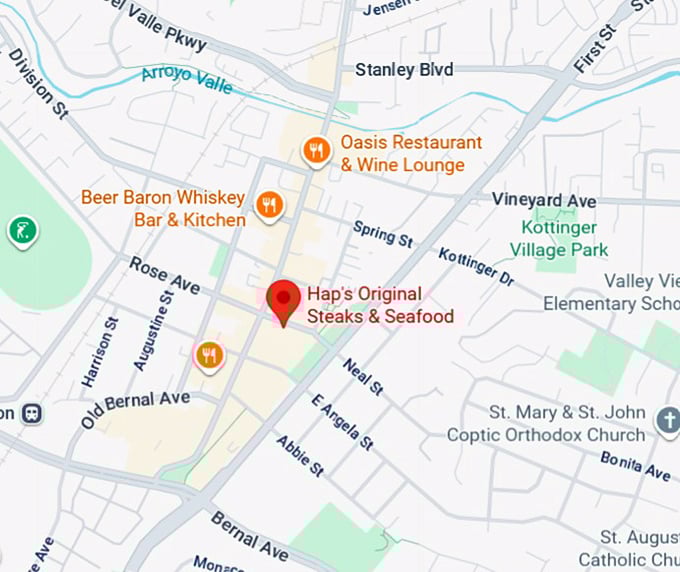 16. hap's original steaks & seafood map