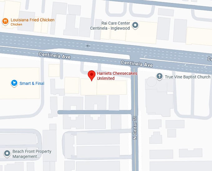 16. harriets cheesecakes unlimited map