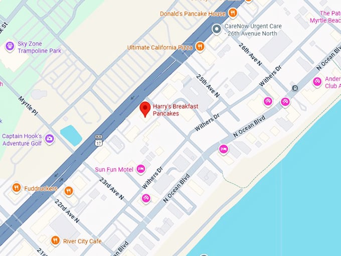16. harry's breakfast pancakes map