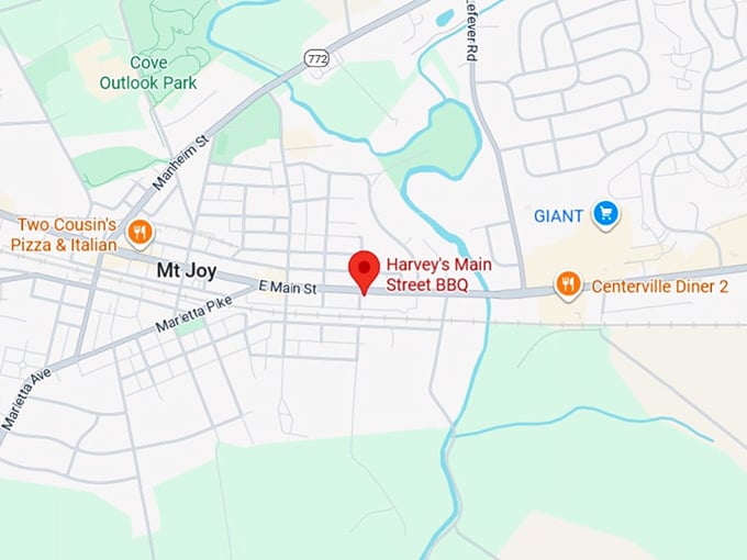 16. harvey’s main street bbq map