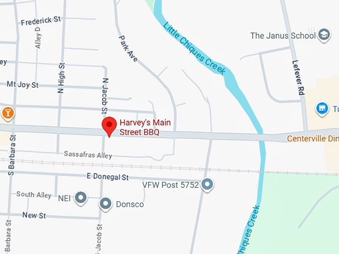16. harvey's main street bbq map