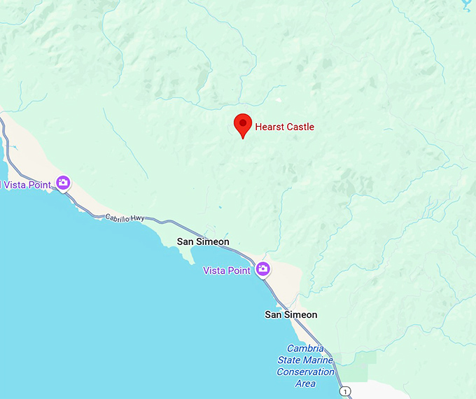 16. hearst castle map