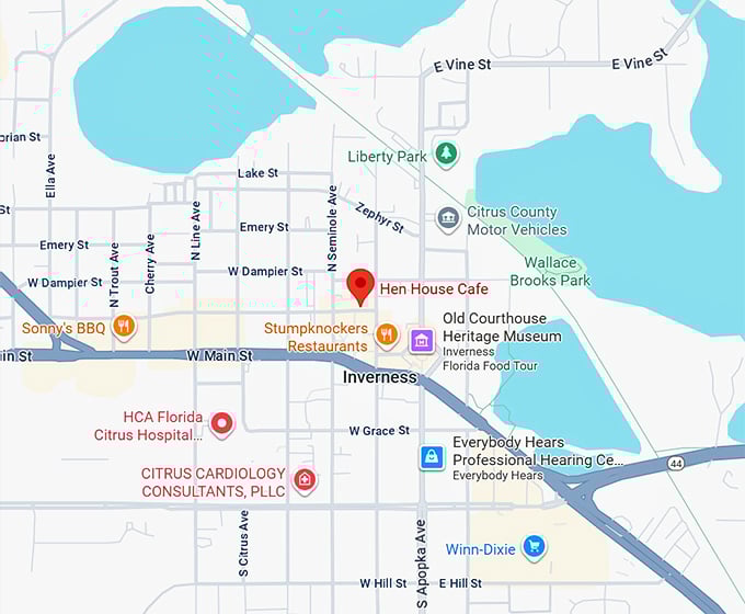 hen house cafe map