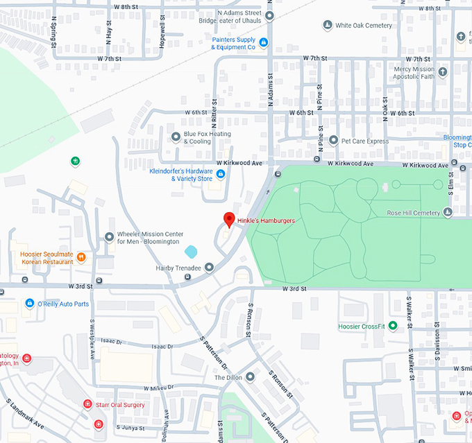 16. hinkle’s hamburgers map