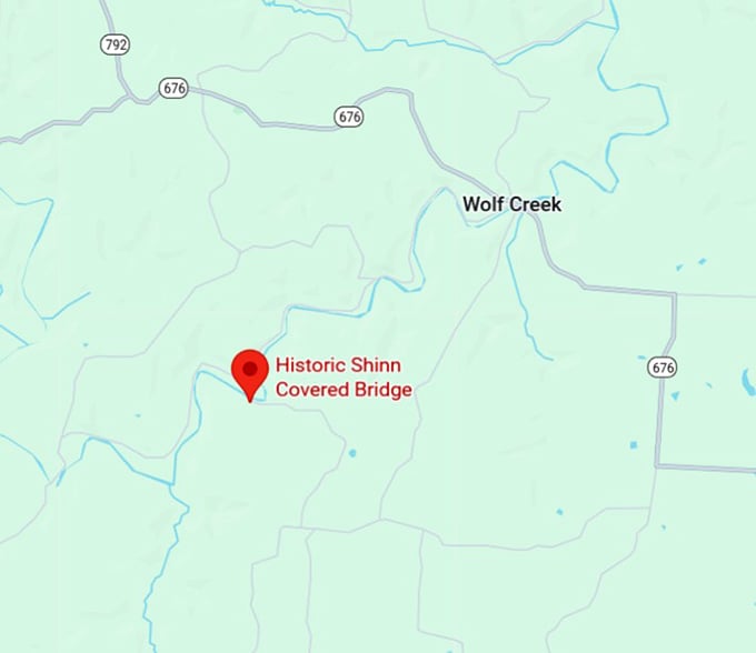 16. historic shinn covered bridge map