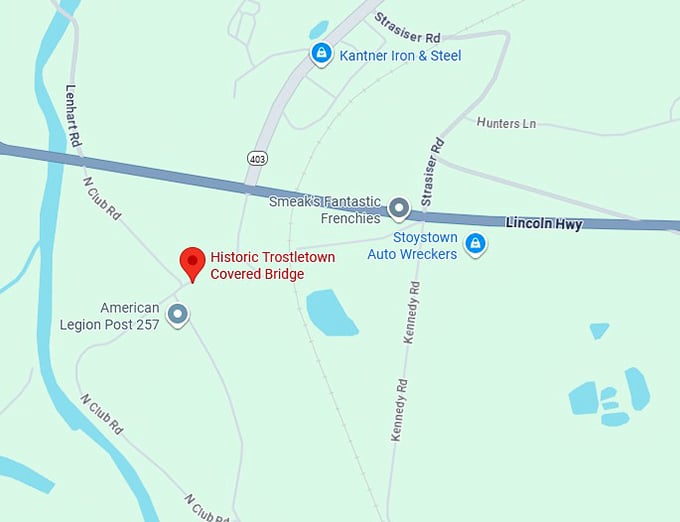 16. historic trostletown covered bridge map