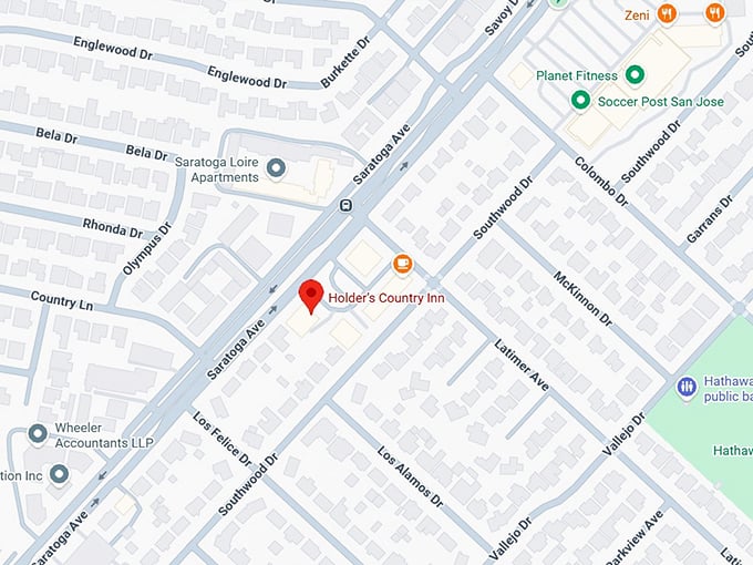16. holder’s country inn (1424 saratoga ave) map