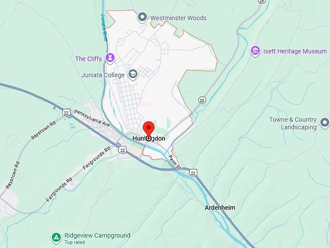 16. huntingdon map