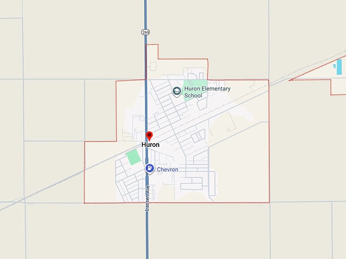 16. huron, ca map