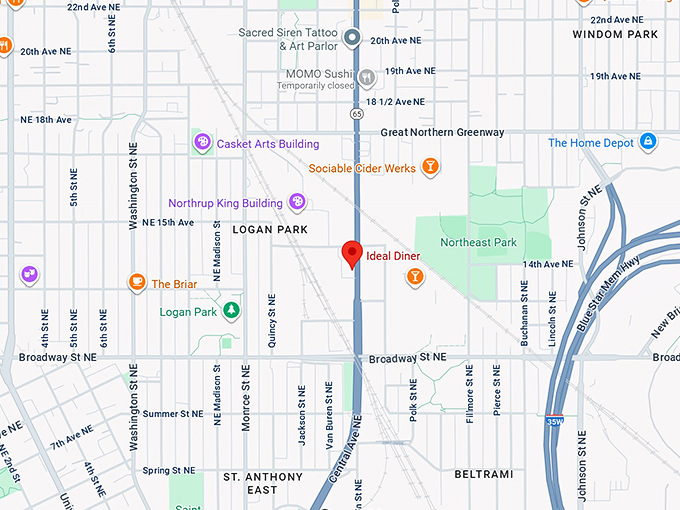 ideal diner map