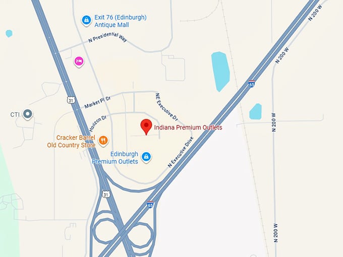 16. indiana premium outlets map