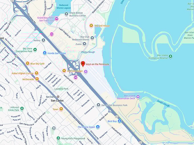 16. izzy's on the peninsula map