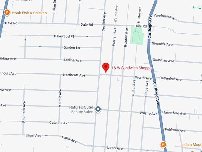 16. j & w sandwich shoppe‎ map