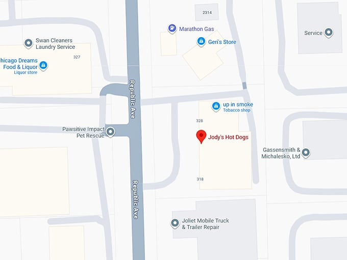 16. jody’s hot dogs map