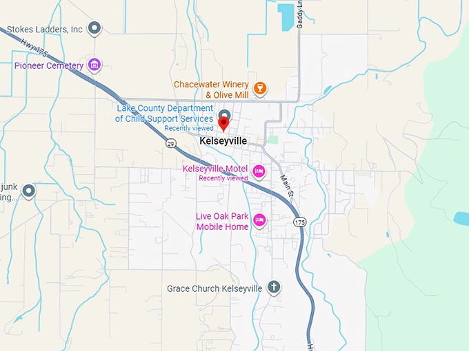16. kelseyville, california map