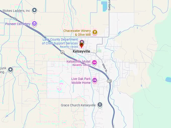 16. kelseyville, california map