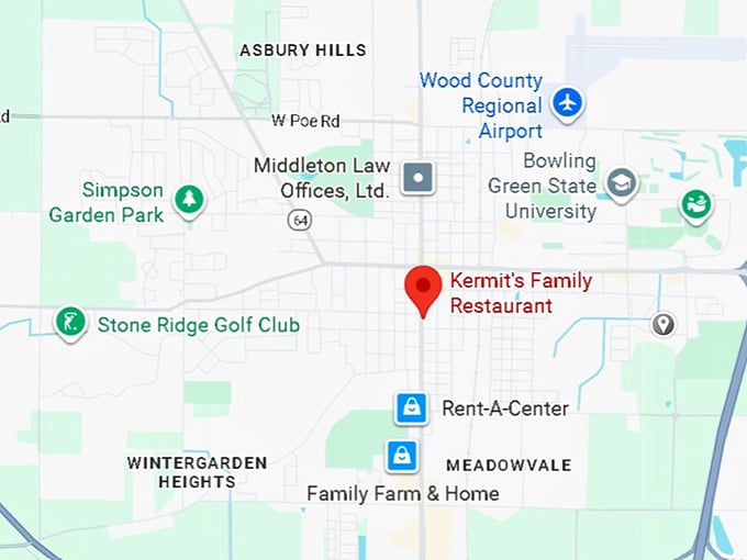 16. kermit’s family restaurant map