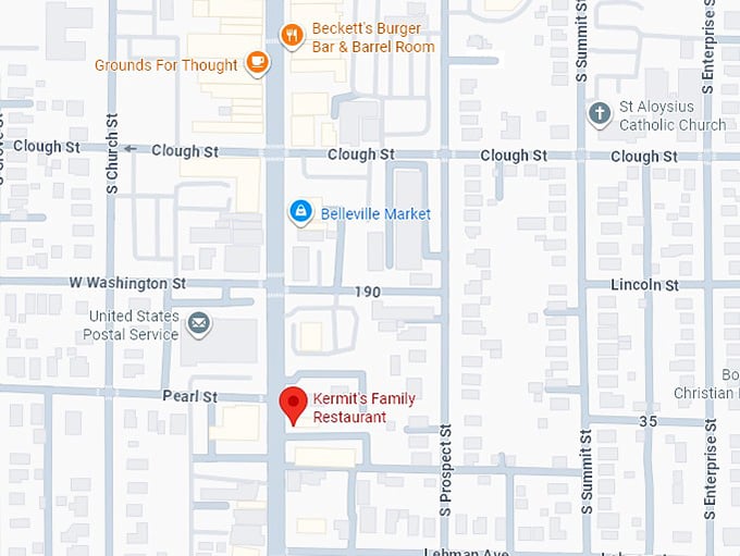 16. kermit’s family restaurant map
