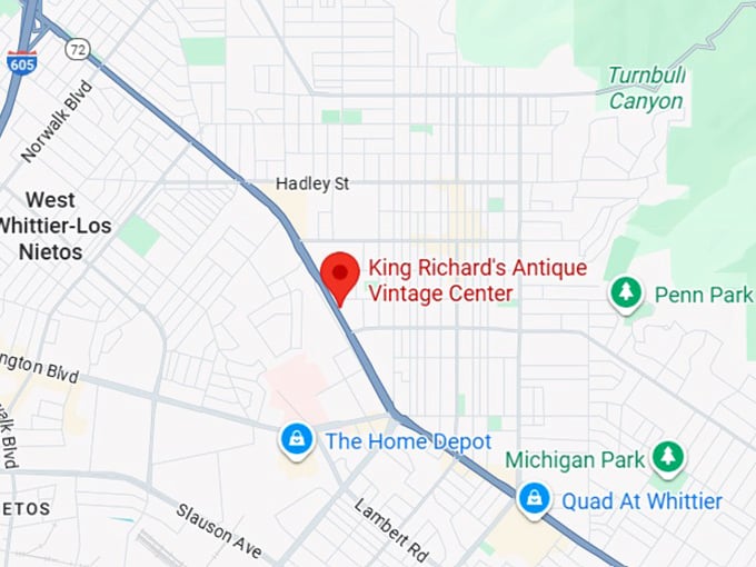 16. king richard’s antique vintage center map