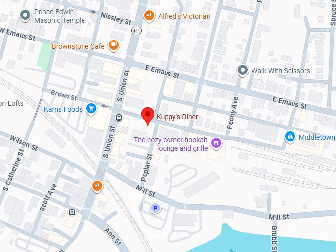 16. kuppy’s diner map