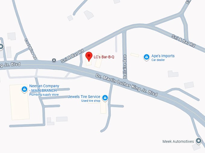 16. lc's bar b q map