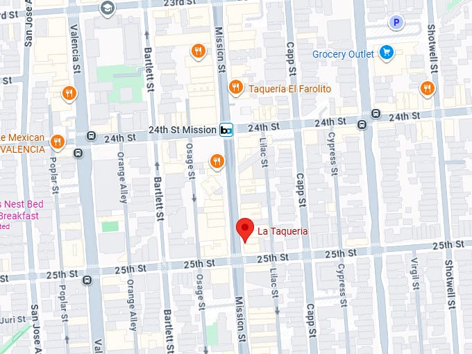16. la taqueria map