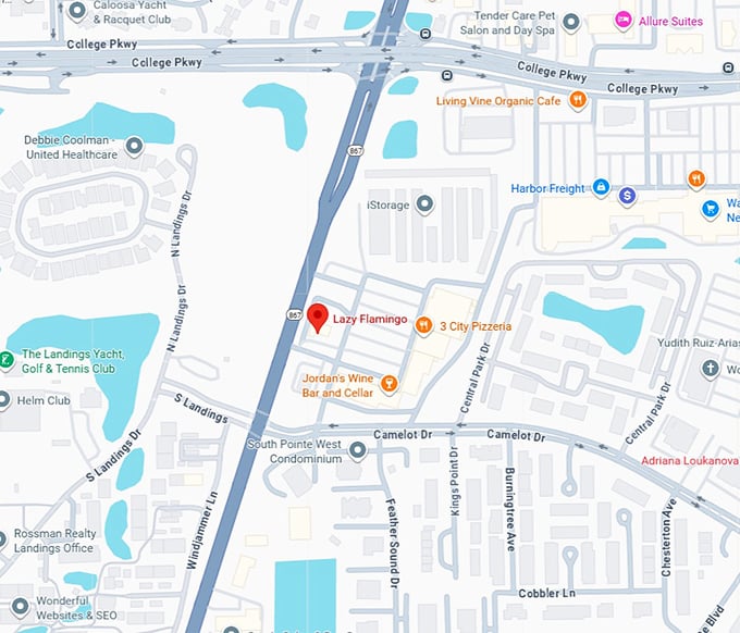 lazy flamingo map