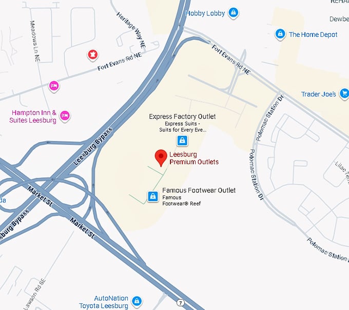 16. leesburg premium outlets map