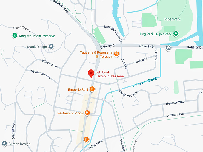 16. left bank larkspur brasserie map