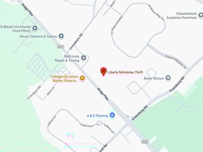 16. liberty ministries thrift store map