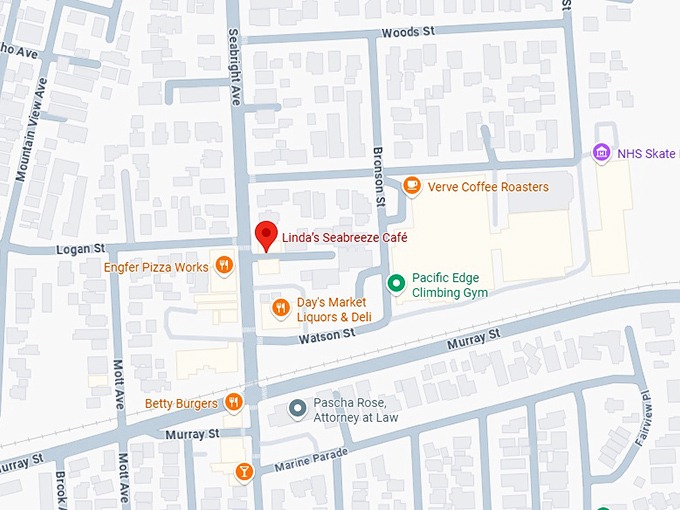 16. linda’s seabreeze café map