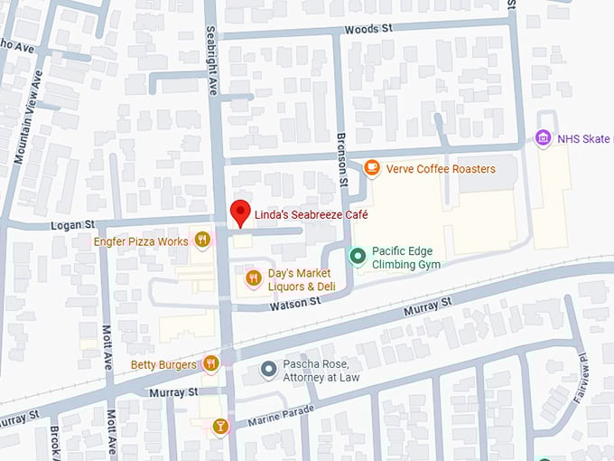 16. linda’s seabreeze café map