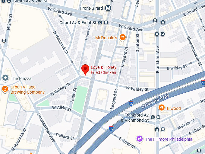 16. love & honey fried chicken map