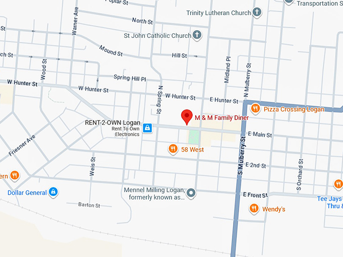 16. m & m family diner map