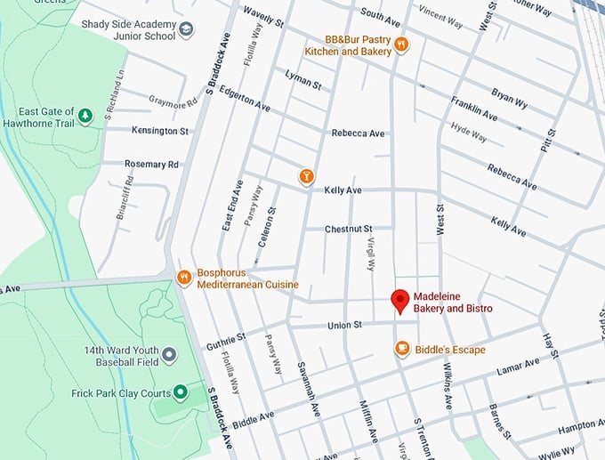 16. madeleine bakery and bistro map