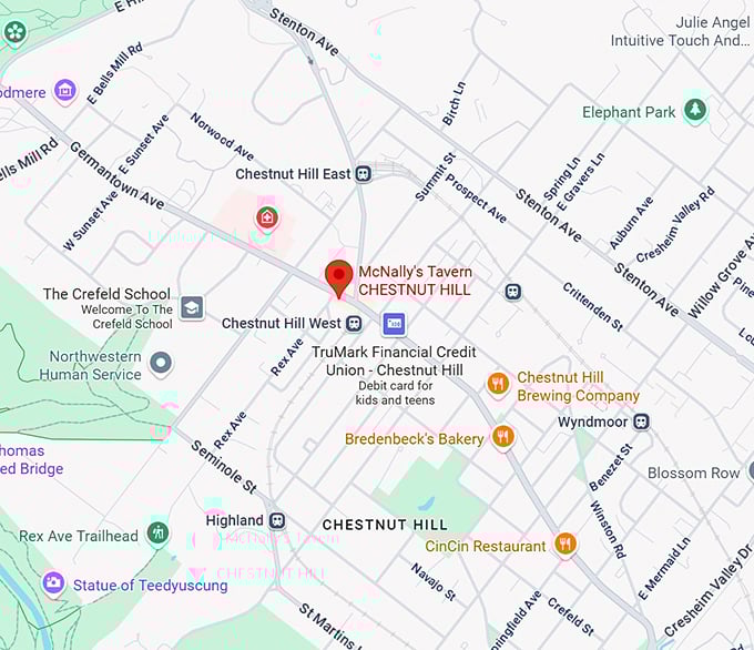 16. mcnally's tavern chestnut hill map