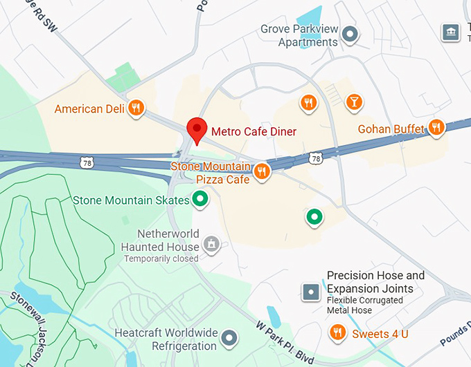 16. metro cafe diner map