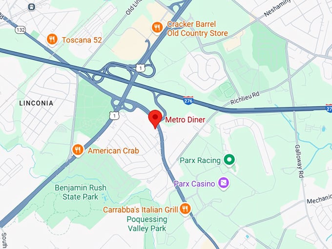 metro diner map