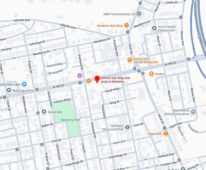 16. mileto's sub shop and pizza in newberry map