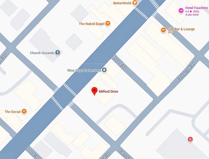 16. milford diner map