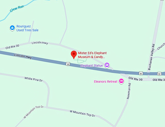 16. mister ed's elephant museum & candy emporium map