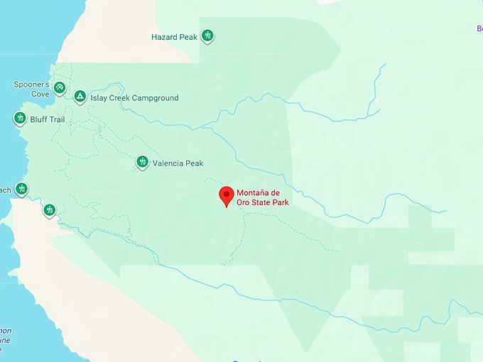 16. montaña de oro state park map