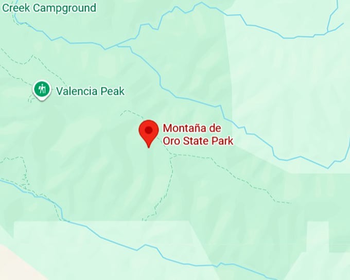 16. montaña de oro state park map