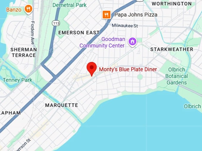 16. monty’s blue plate diner map