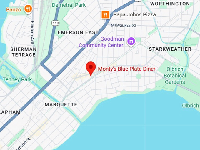 16. monty’s blue plate diner map