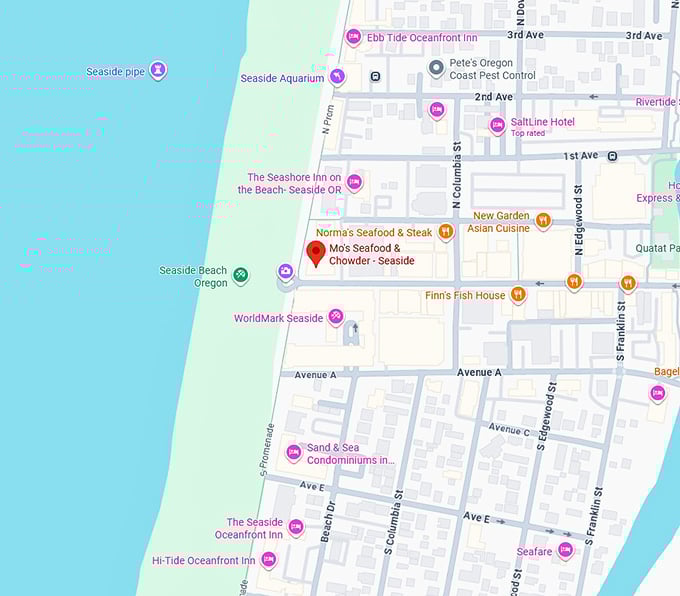 16. mo's seafood & chowder seaside map