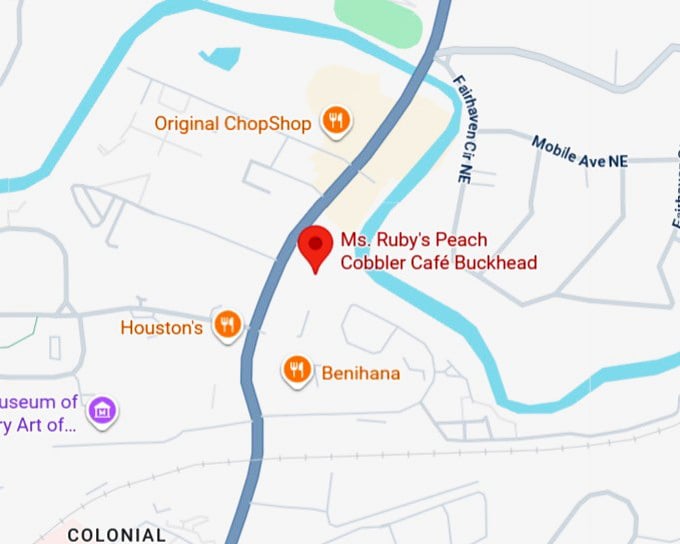 16. ms. ruby's peach cobbler café buckhead map