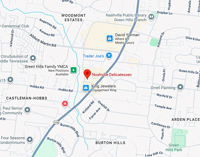 16. noshville delicatessen map