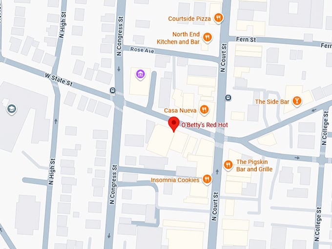 16. o’betty’s red hot map