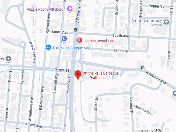 16. off the rails barbecue & drafthouse map